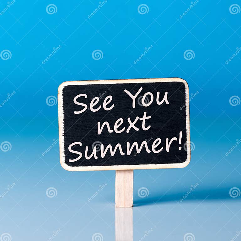 See You Next Summer Written on a Note at the Office Table with Empty ...