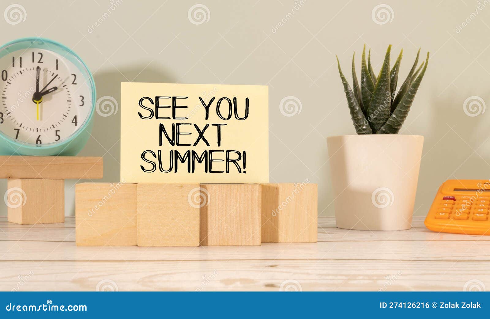 See You Next Summer Written on a Note at the Office Table with Empty ...