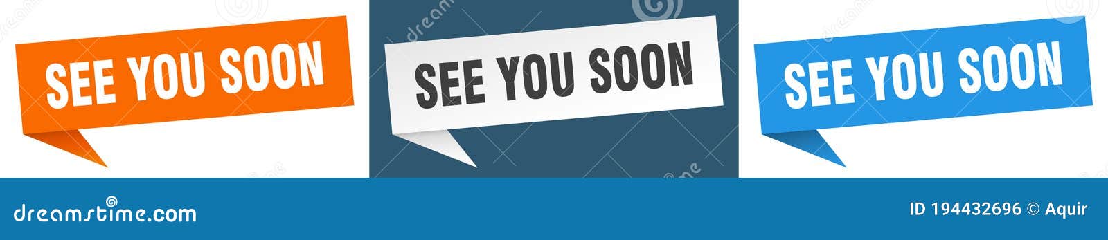 See You Soon Banner. See You Soon Speech Bubble Label Set Stock Vector ...