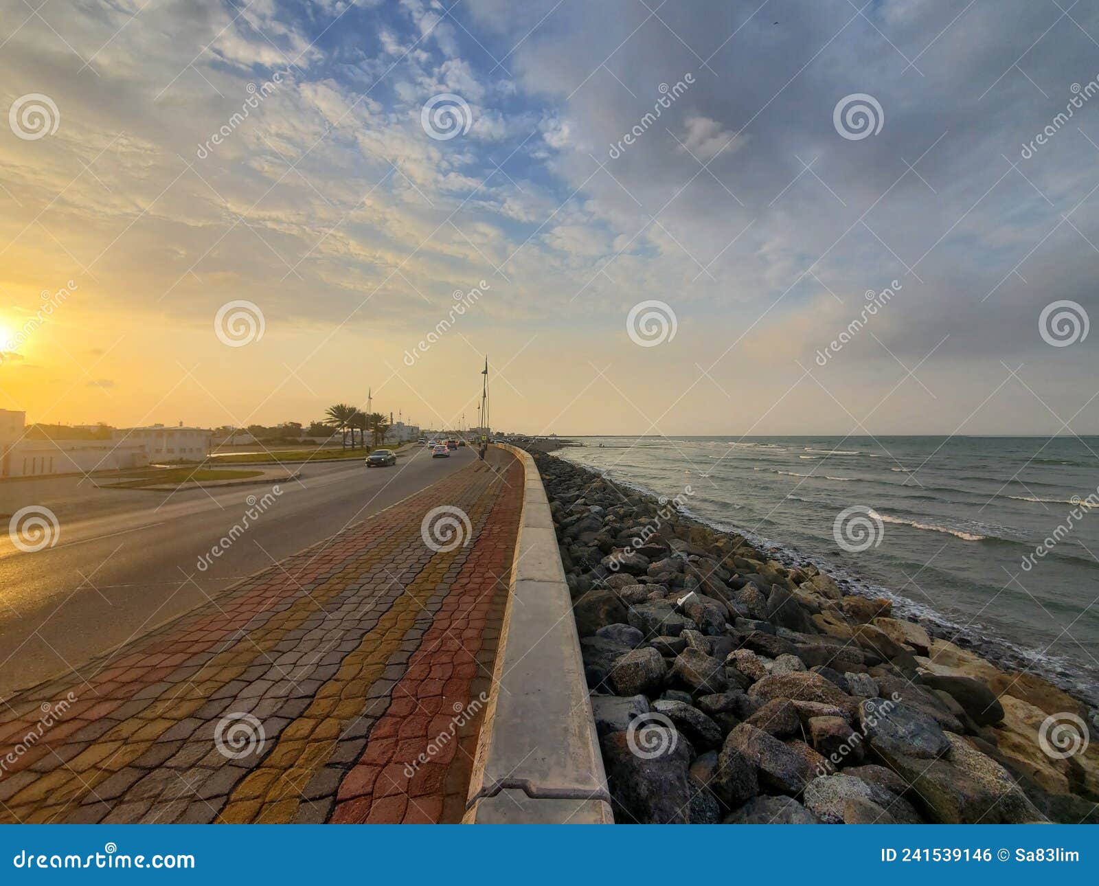 Seeb Beach Road, Muscat, Oman Stock Photo - Image of shore, muscat ...
