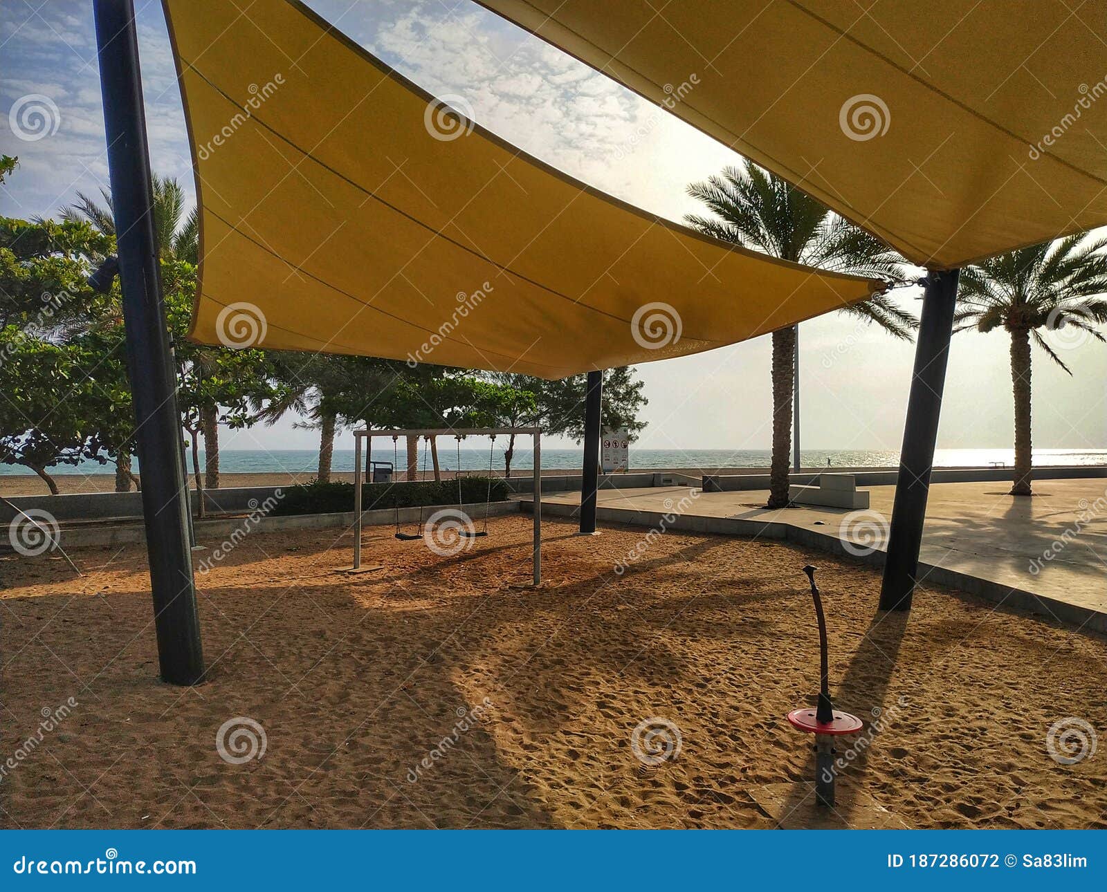 Seeb Beach Park, Muscat, Oman Stock Photo - Image of green, muscat ...