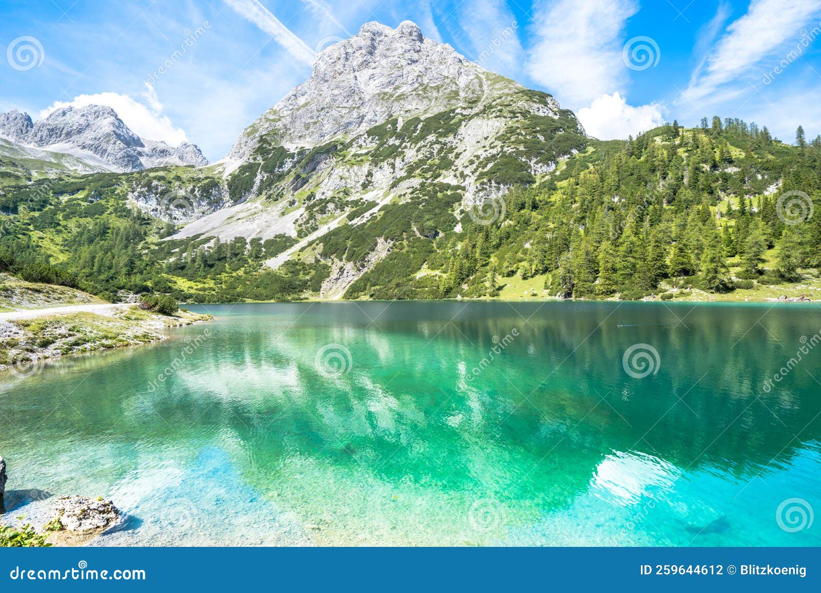 Seebensee lake, Austria stock photo. Image of dragonkopf - 259644612