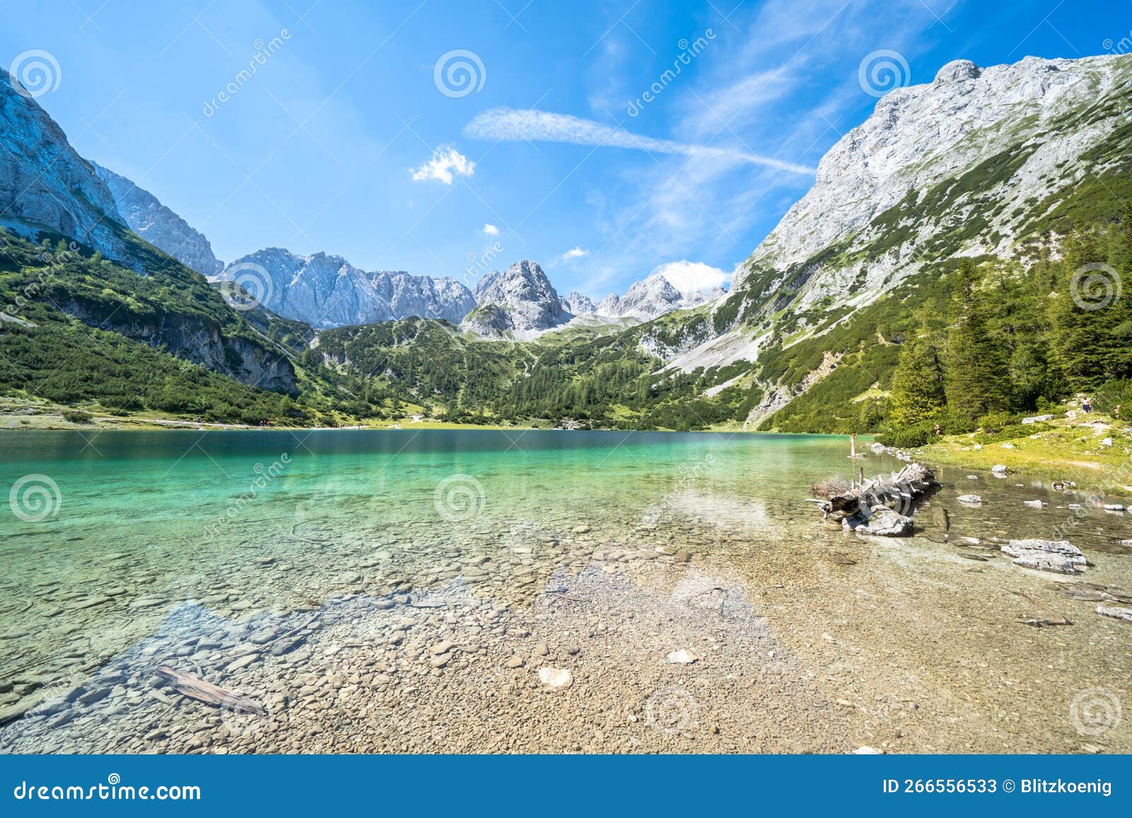 Seebensee lake, Austria stock image. Image of bank, cloud - 266556533