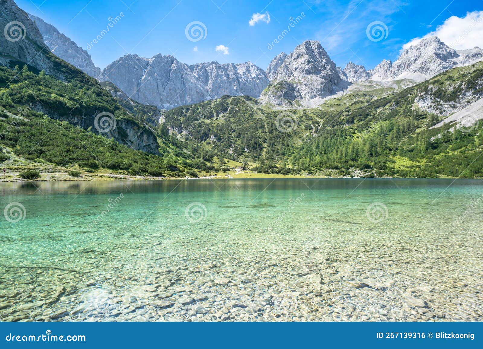 Seebensee lake, Austria stock photo. Image of mountains - 267139316