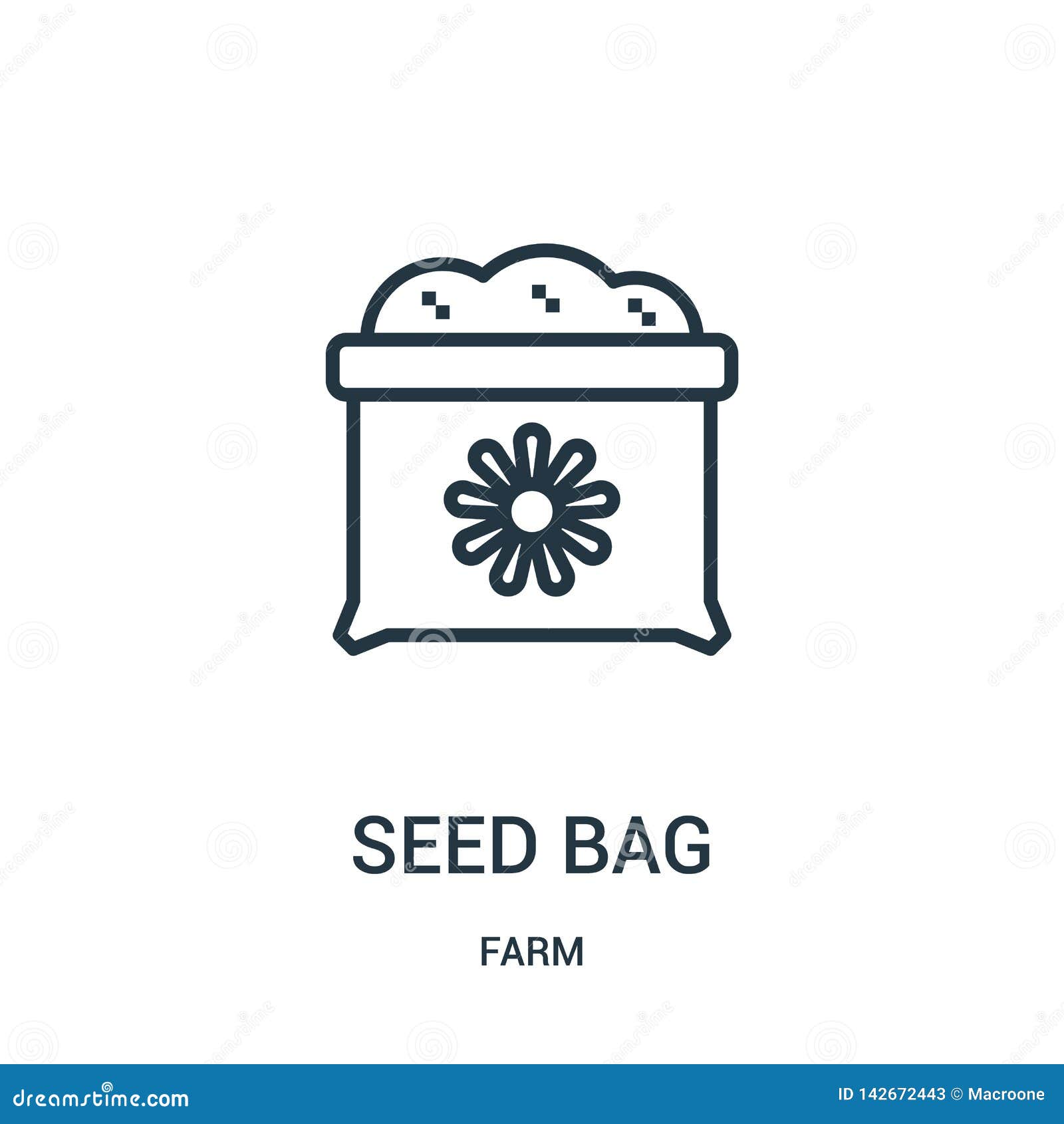 Seed Bag Icon Vector from Farm Collection. Thin Line Seed Bag Outline ...