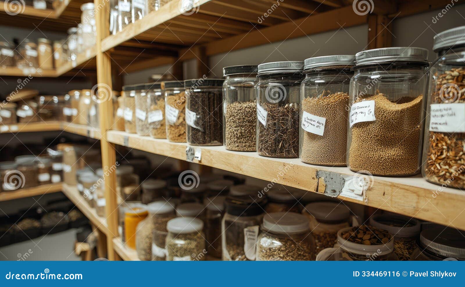 Seed Bank Shelves in Storage Stock Photo - Image of bazaar, hazelnuts ...