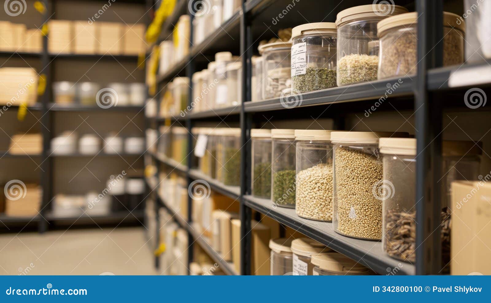 Seed Bank Shelves in Storage Stock Photo - Image of nourishing ...