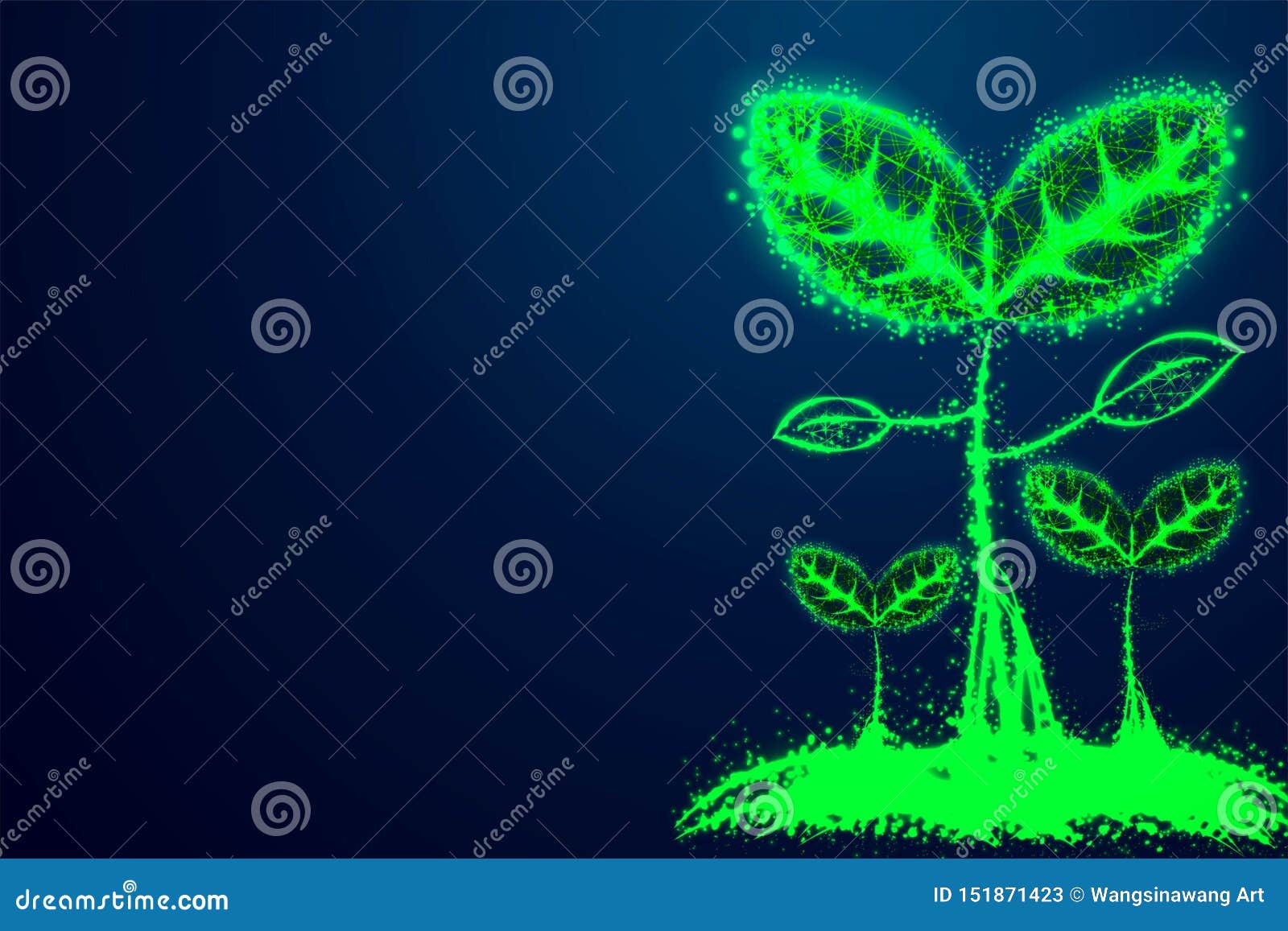 Seed Growing, Business Concept. Plant From Lines And Triangles ...