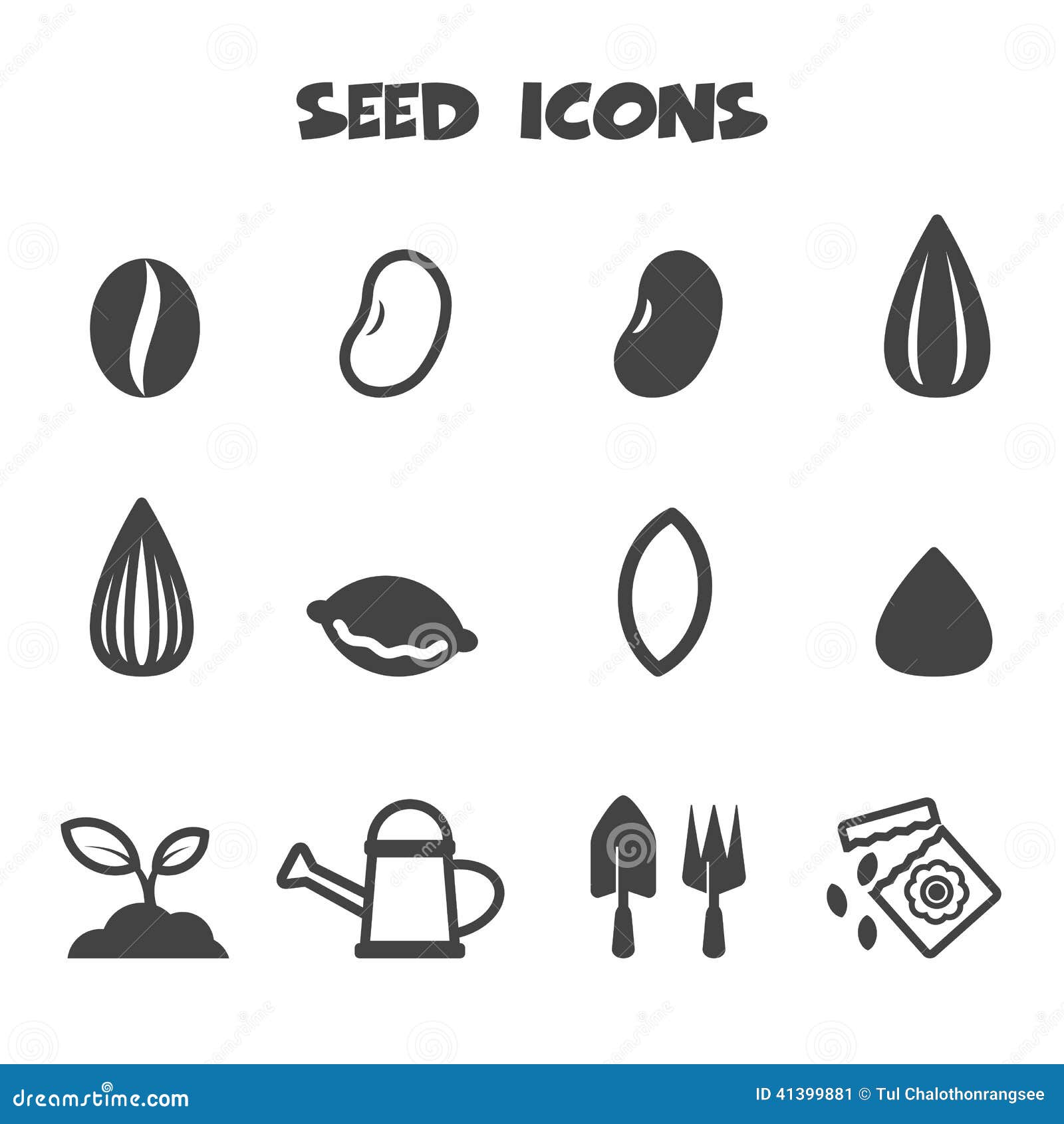 Seed icons stock vector. Illustration of plant, bran - 41399881