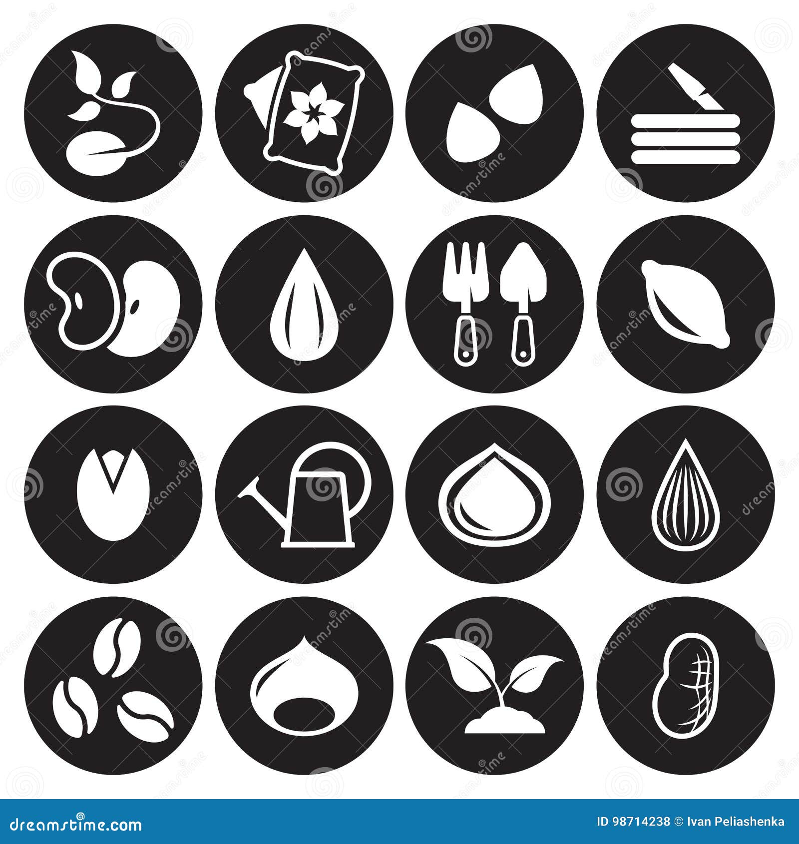 Seed icons set stock illustration. Illustration of healthy - 98714238