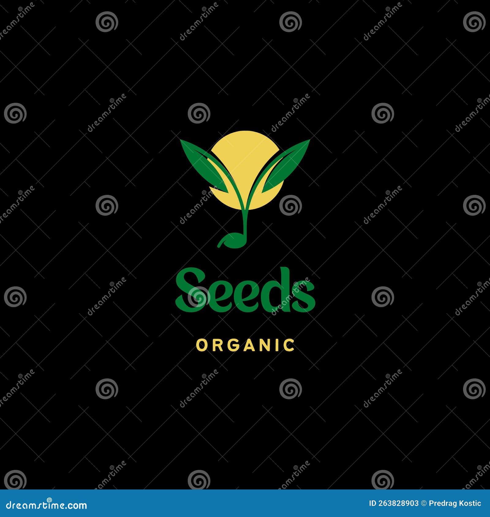 Seed organic logo stock illustration. Illustration of signage - 263828903