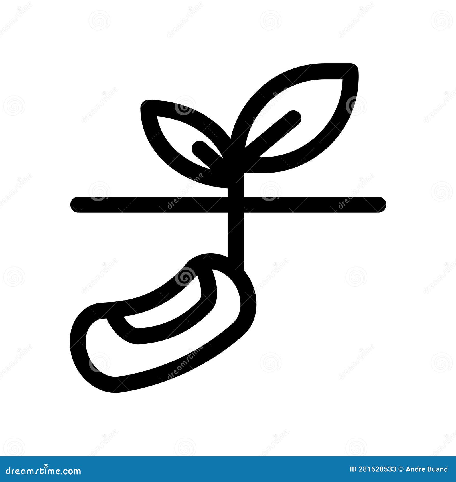 Seed Plant Vector Line Icon Stock Vector - Illustration of tree, seed ...