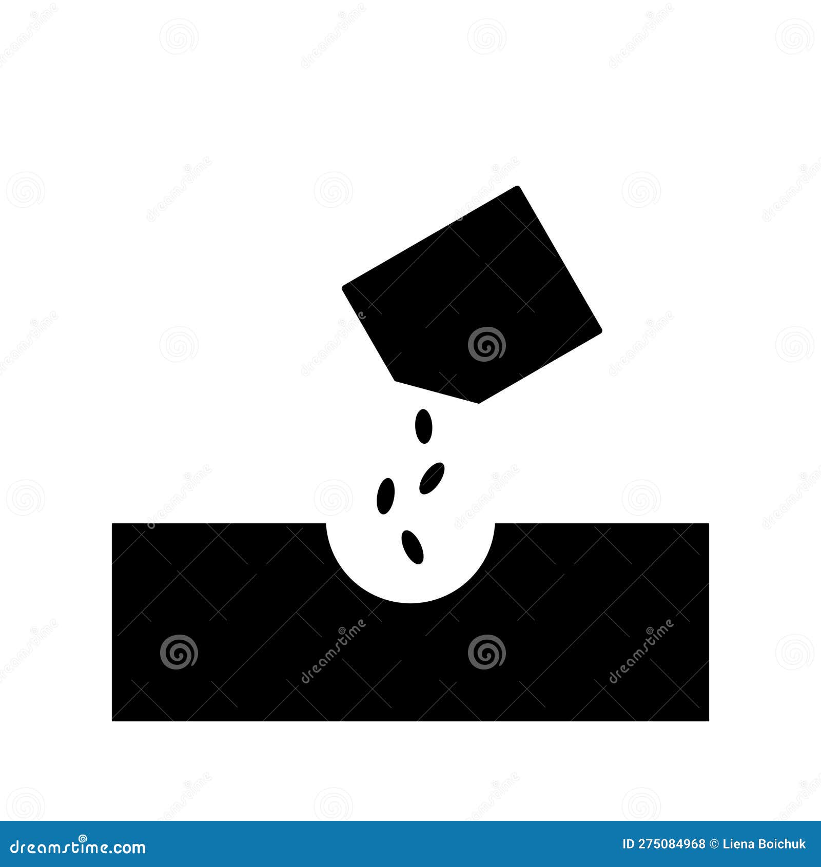 Seed Planting Icon, Pack of Seeds, Black Vector Symbol Stock Vector ...