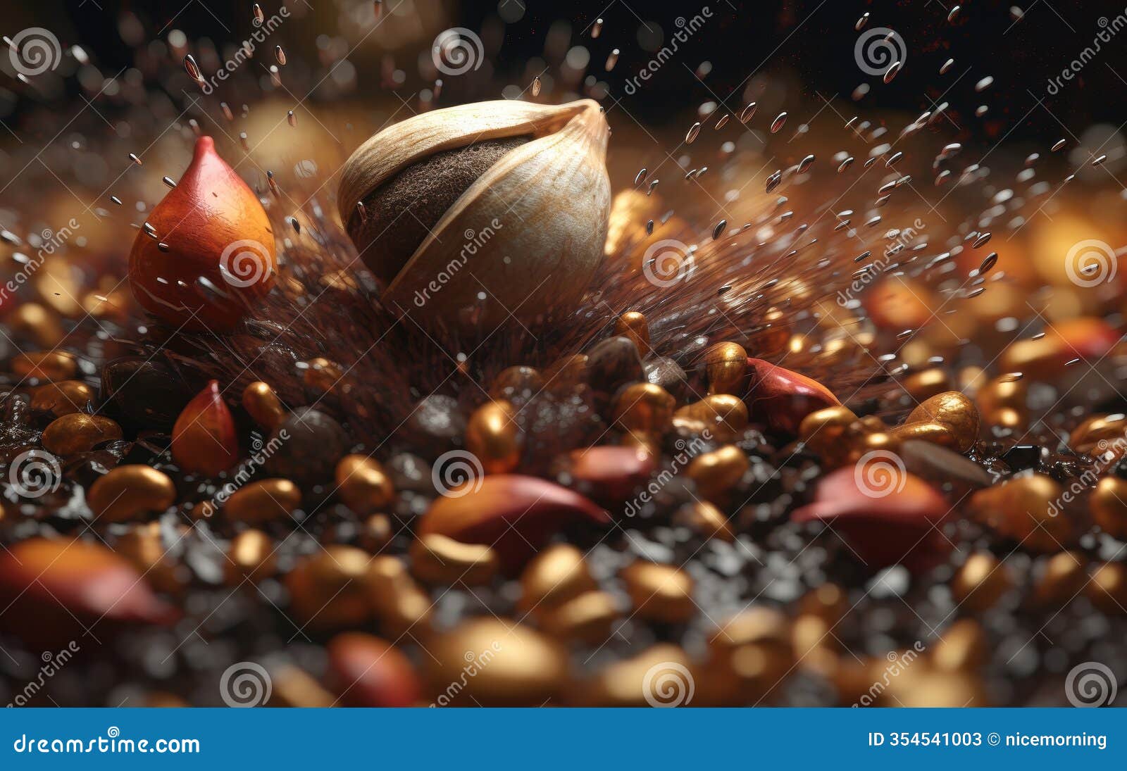 Seed Pod Explosion. Created by Generative Artificial Intelligence Stock ...