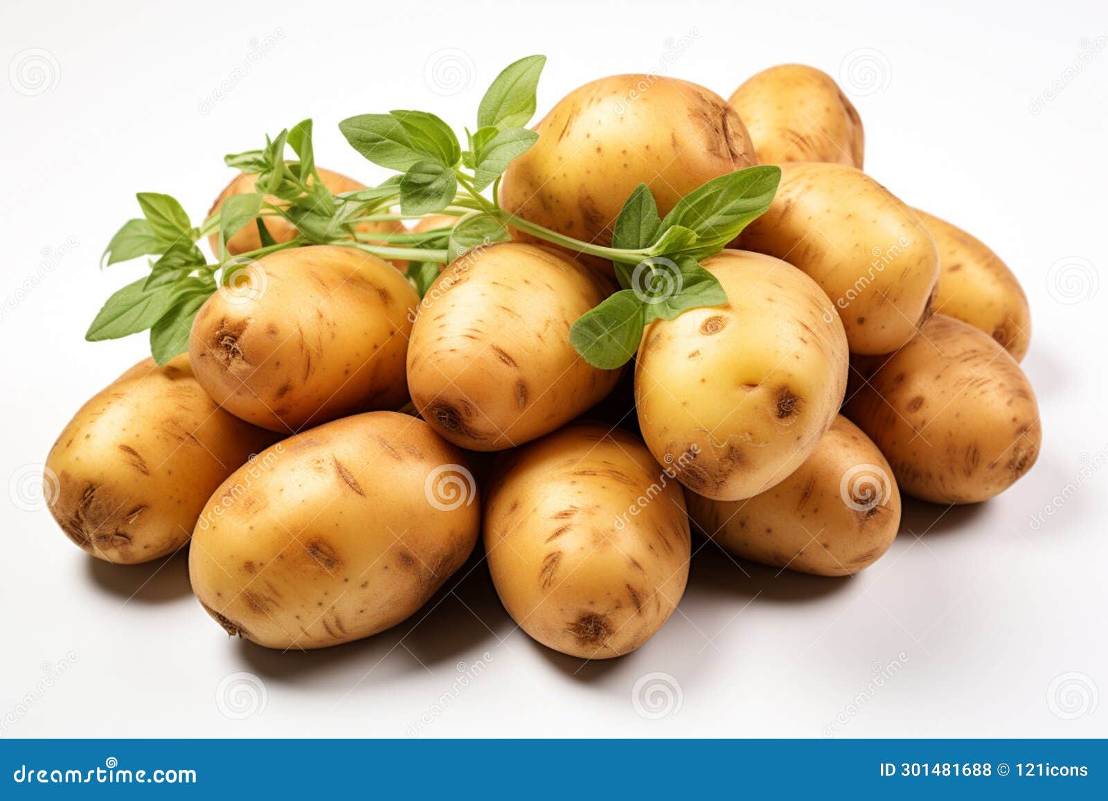 Seed Potatoes on White Background Stock Illustration - Illustration of ...