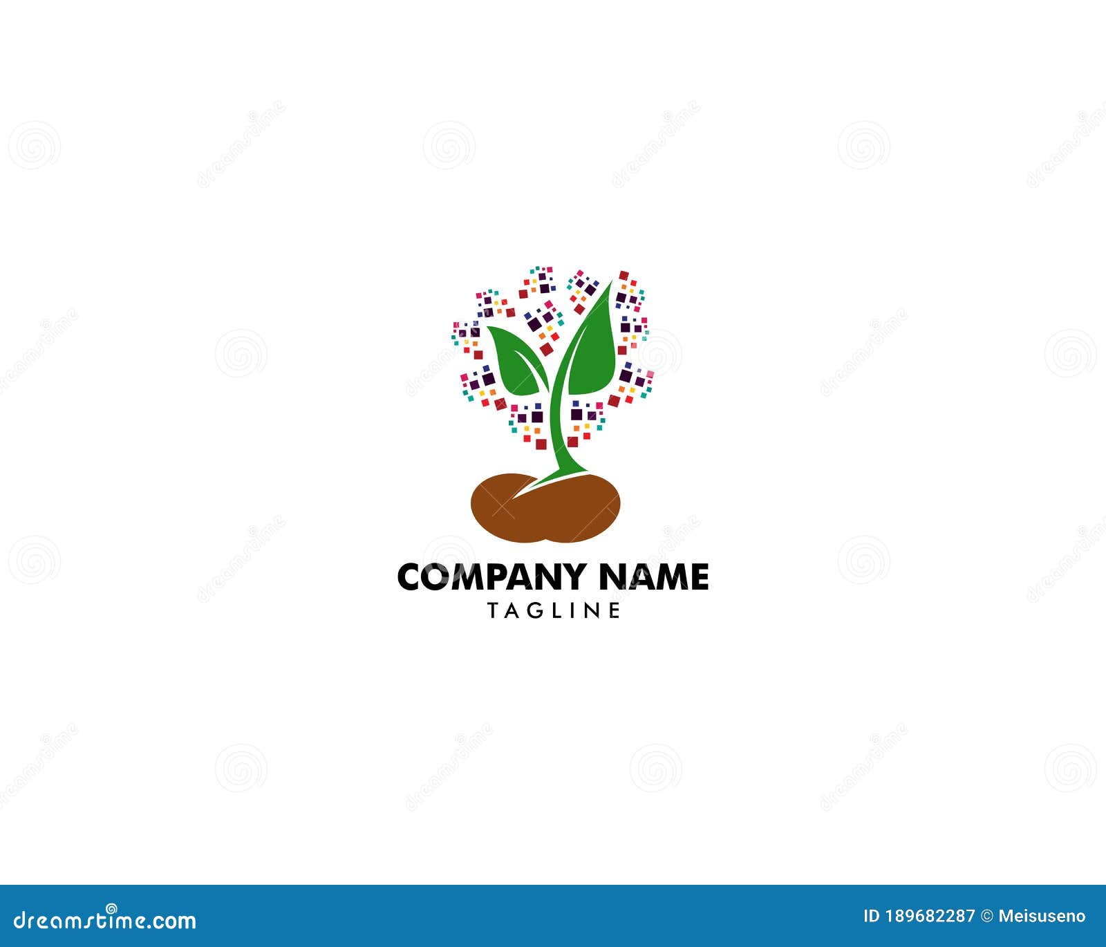 Seed Sprout Digital Pixel Icon Logo Design Element Stock Vector ...
