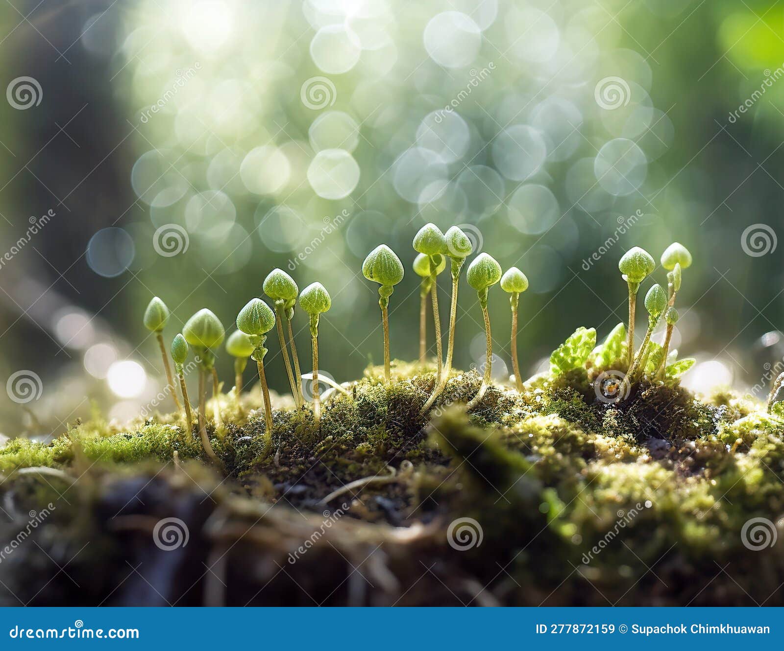 Seed of a Tree Sprouting in a Forest Stock Illustration - Illustration ...