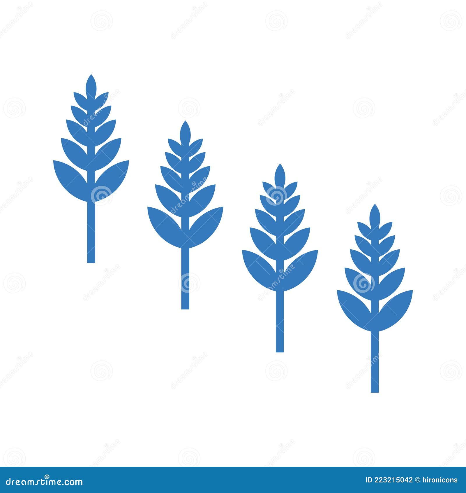 Seed, Wheat Plants Icon. Blue Vector Graphics Stock Illustration ...