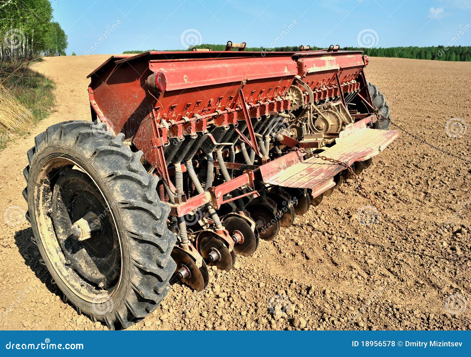 Seeder stock photo. Image of wheels, harrows, sower, wheat - 18956578