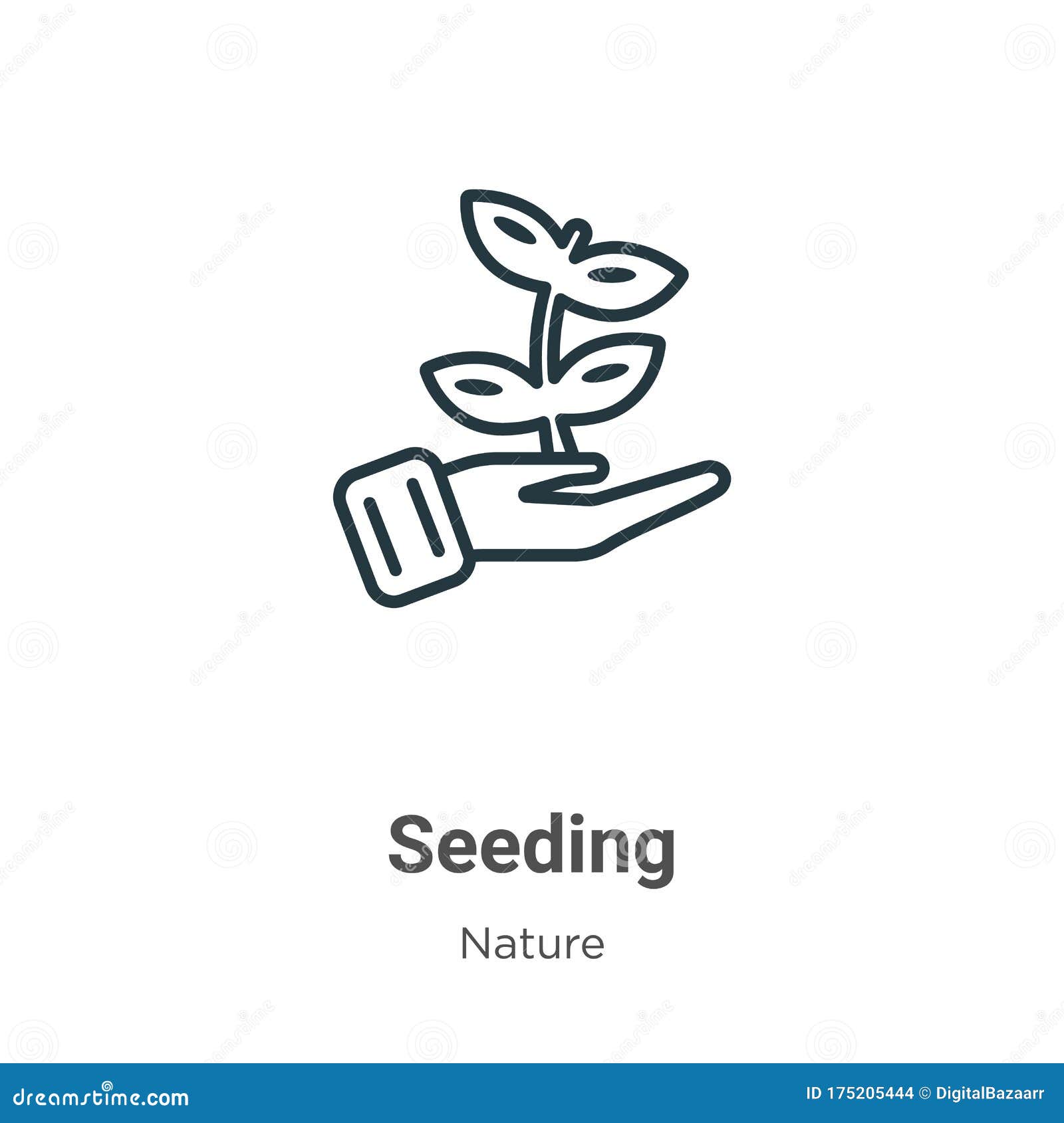 Seeding Outline Vector Icon. Thin Line Black Seeding Icon, Flat Vector Simple Element ...