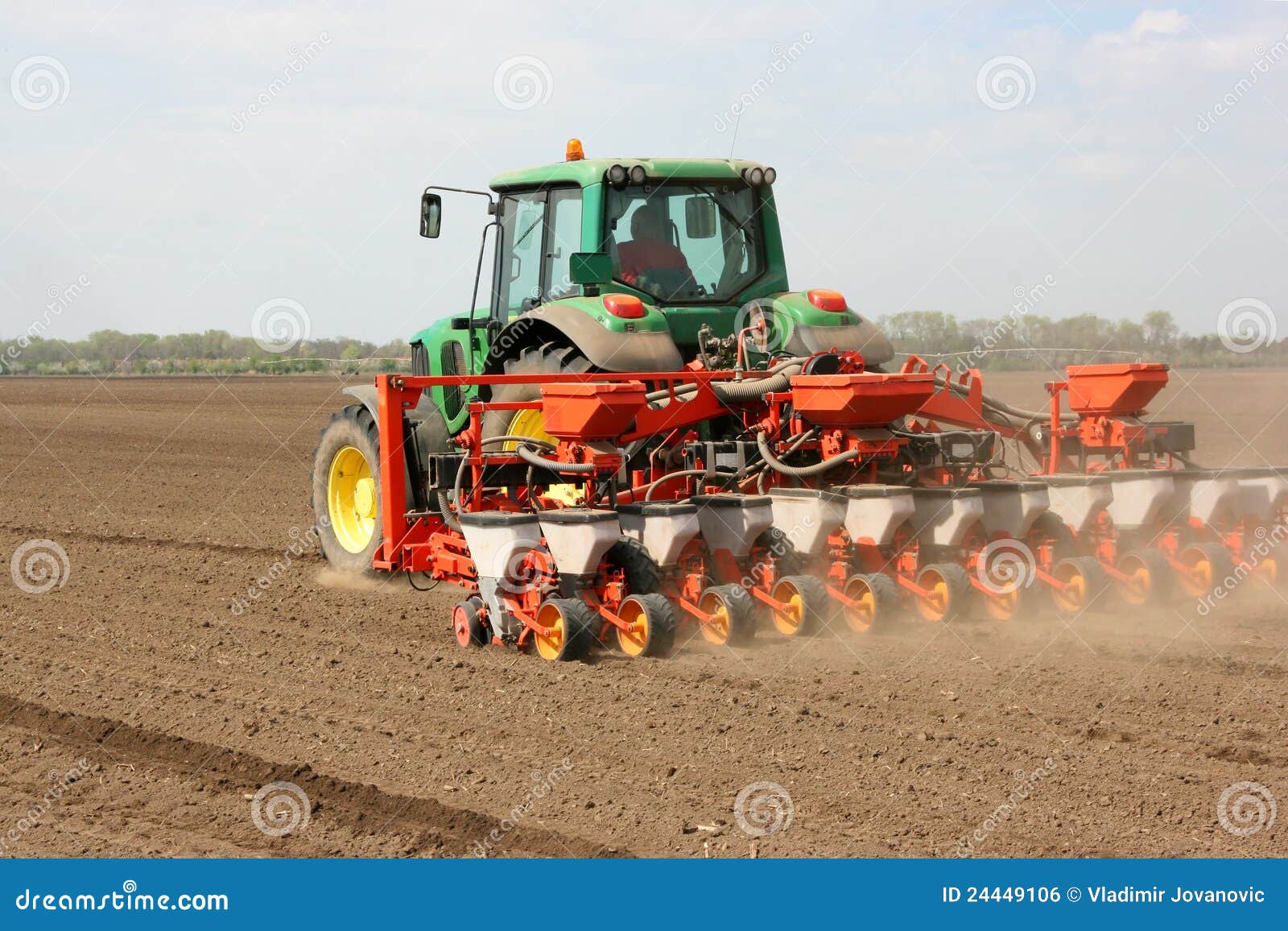 Seeding tractor stock photo. Image of power, outdoors - 24449106