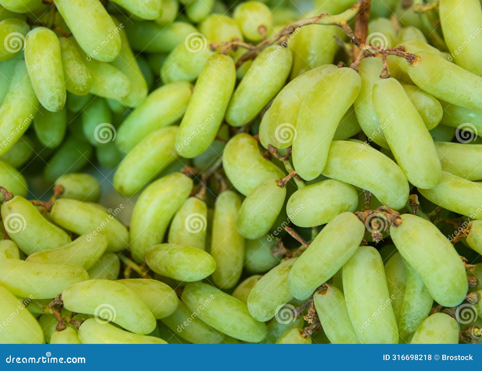 Seedless Green Grape Also Known As Witch Finger or Cotton Candy Stock ...