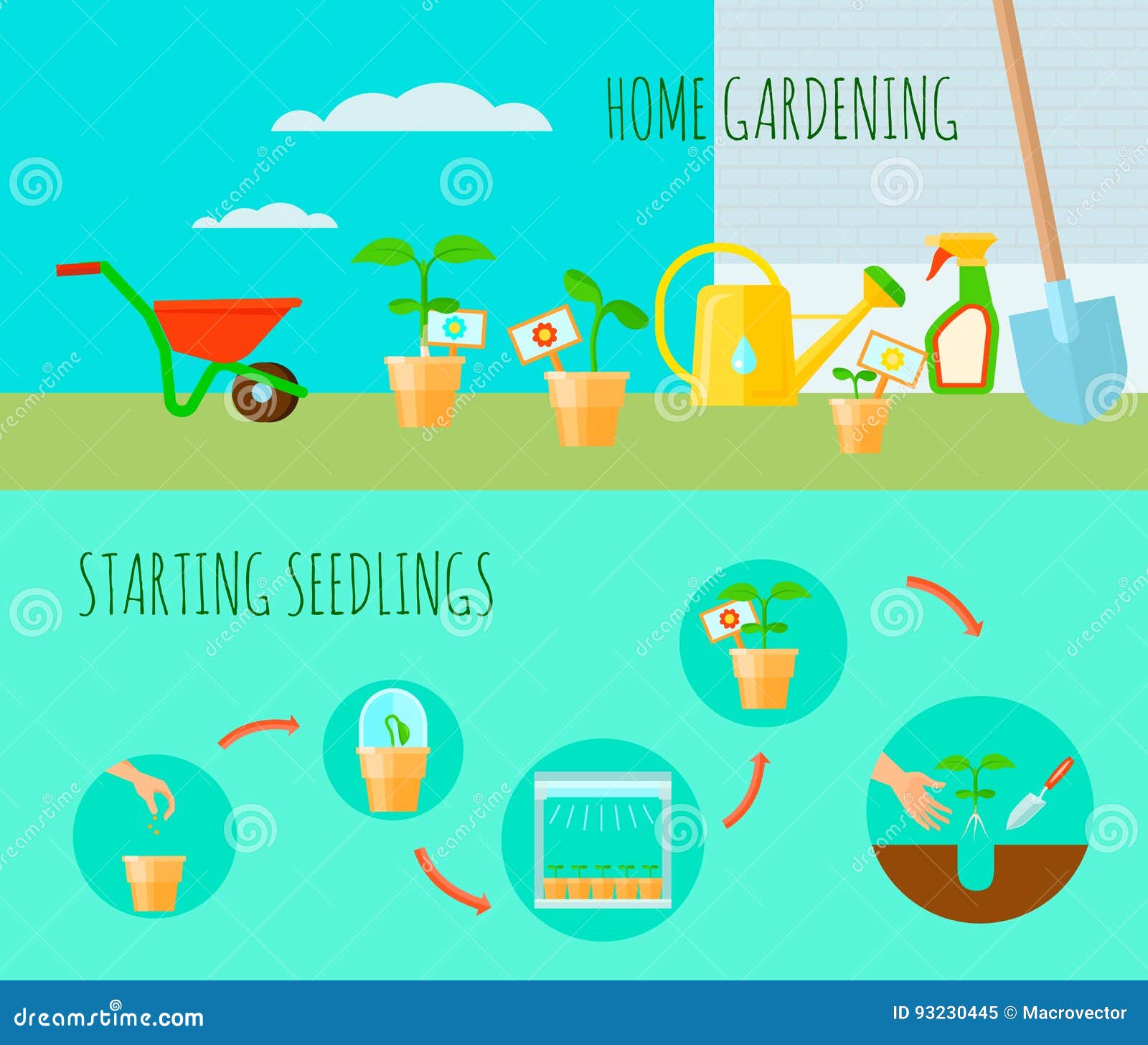 Seedling Horizontal Banners Set Stock Vector - Illustration of layout ...