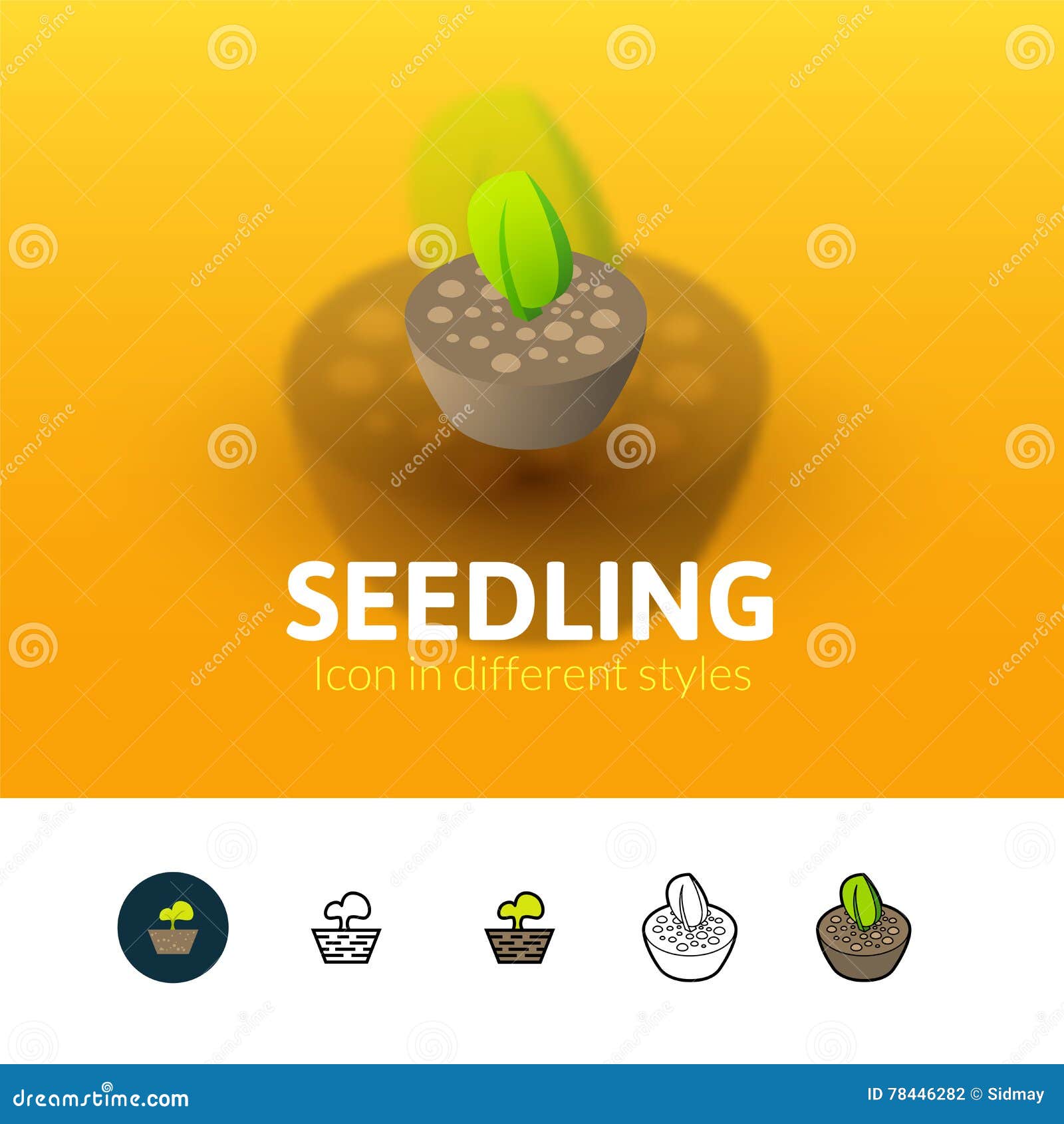 Seedling Icon in Different Style Stock Vector - Illustration of color ...