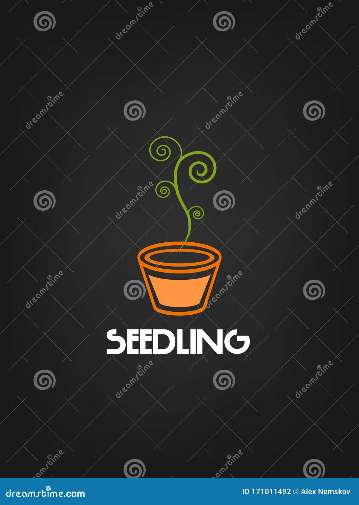 Seedling Logo Symbol. Concept Of Compostable Packaging. Cartoon Vector ...