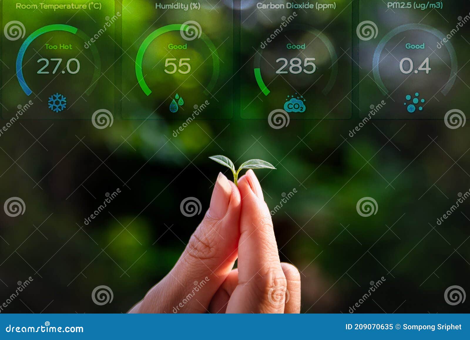 Seedling and Planting with Technology Concepts Ecology Environment ...