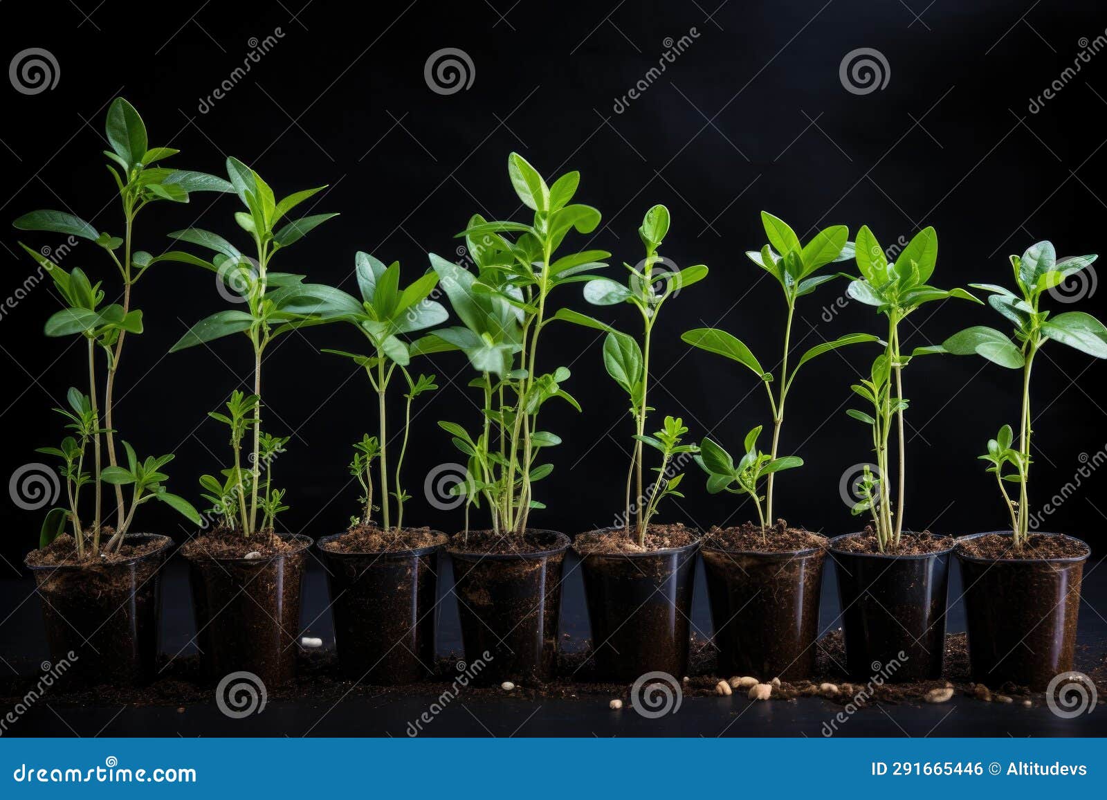 Seedlings Separated by Size Showing Development Stages Stock Photo ...