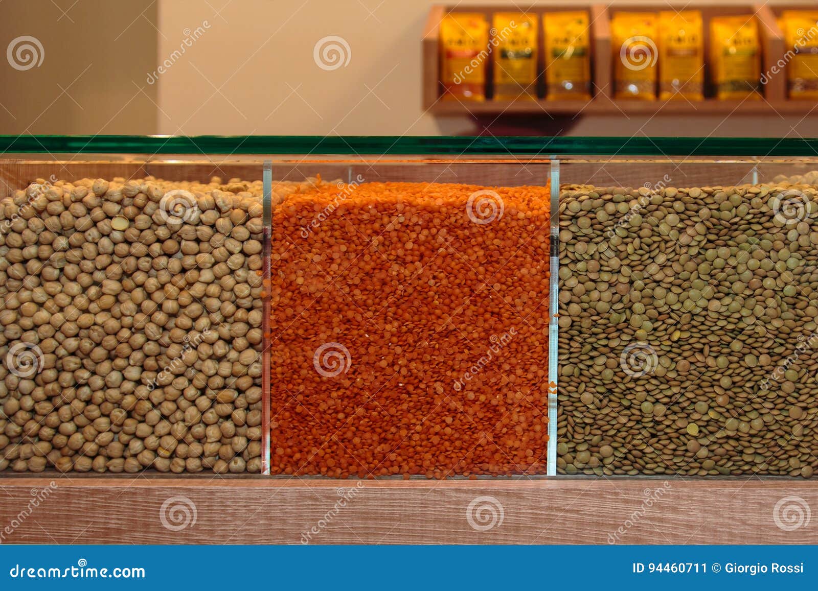 Seeds Assortments Inside Glass Table Display Stock Image - Image of ...