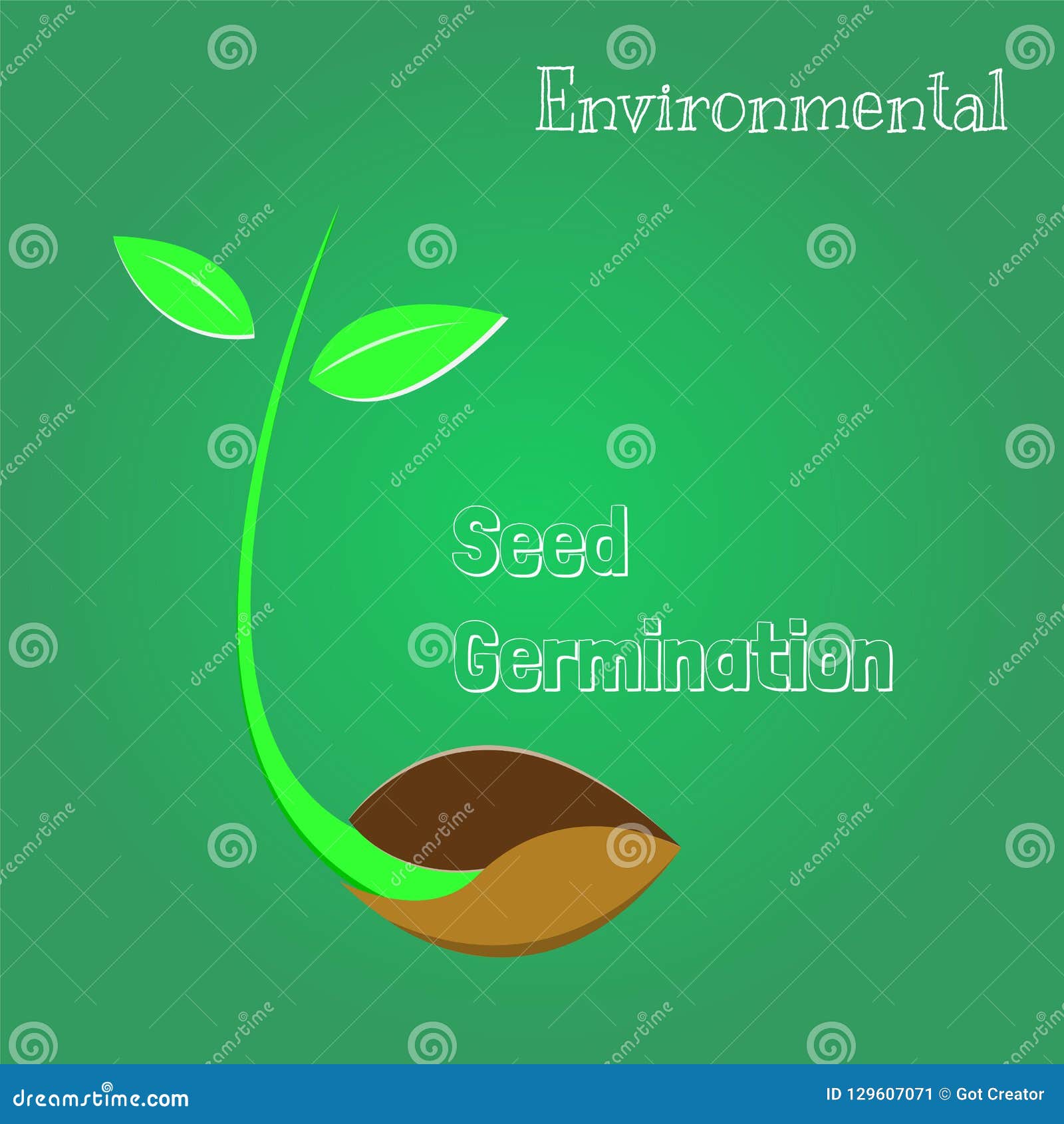 Seeds are Germinating, Environmental Symbol. Stock Illustration ...