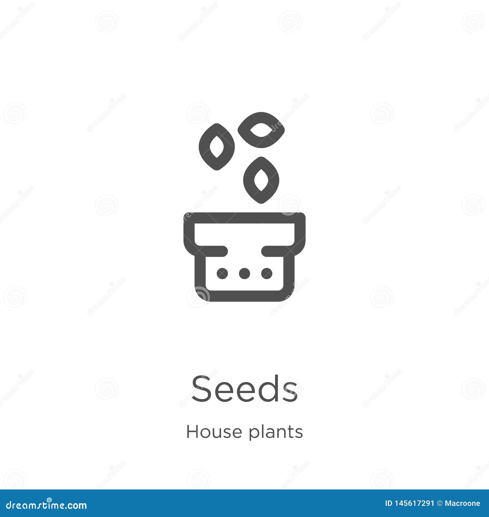 Seeds Icon Vector from House Plants Collection. Thin Line Seeds Outline ...