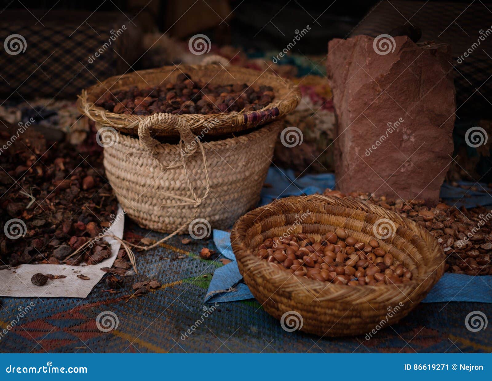 Seeds of Moroccan Argan Tree on a Market Stock Image - Image of ...