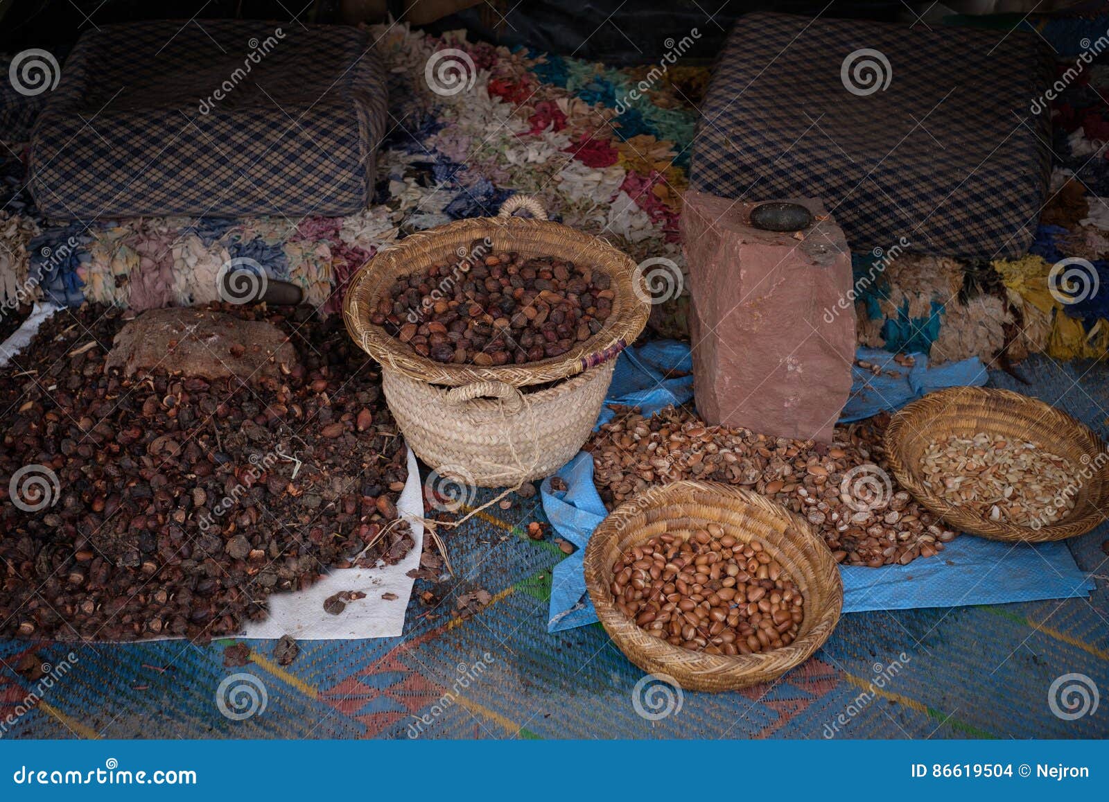 Seeds of Moroccan Argan Tree on a Market Stock Photo - Image of ...