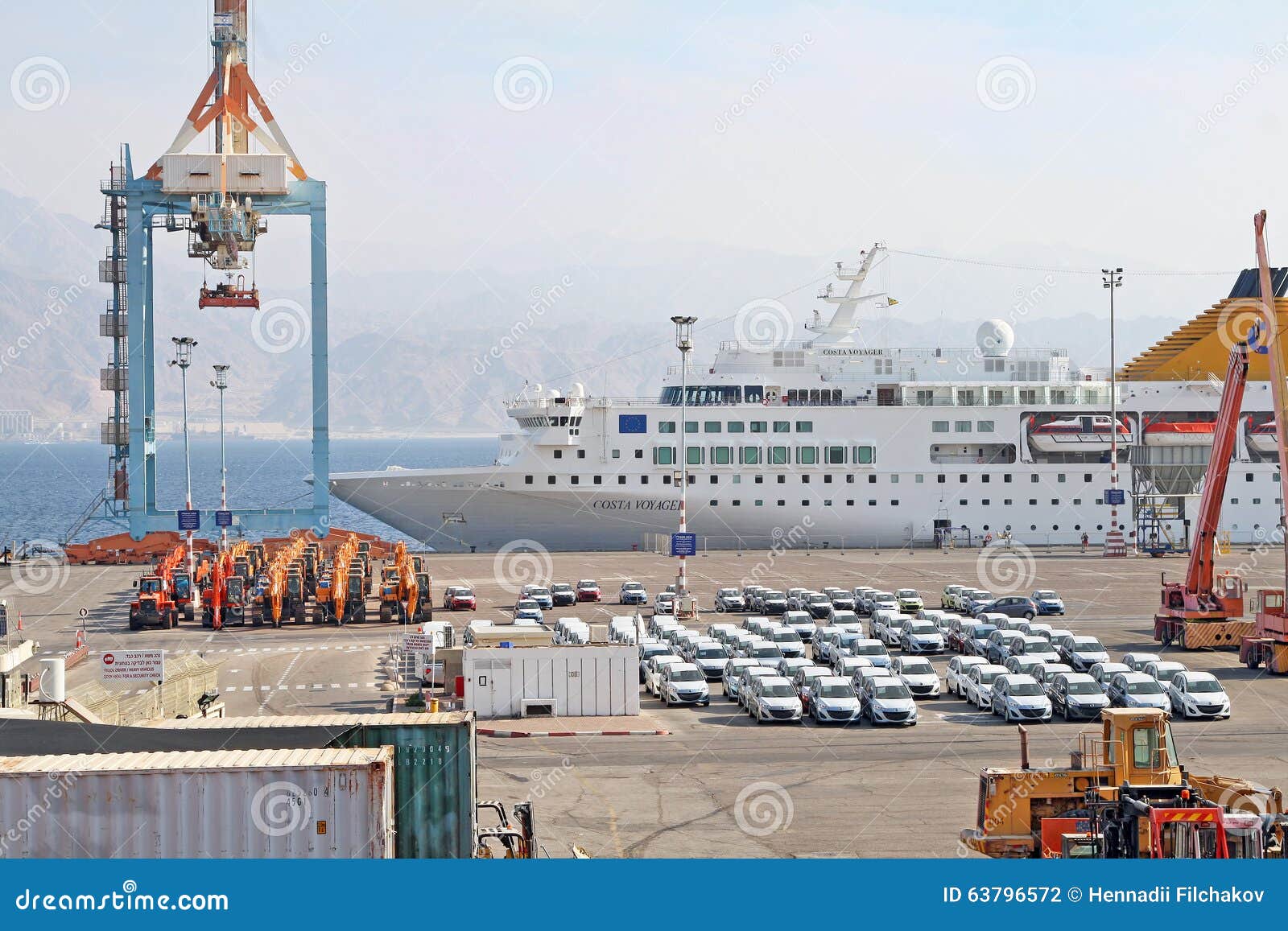 Seehafen von Elat redaktionelles stockfotografie. Bild von kanal - 63796572