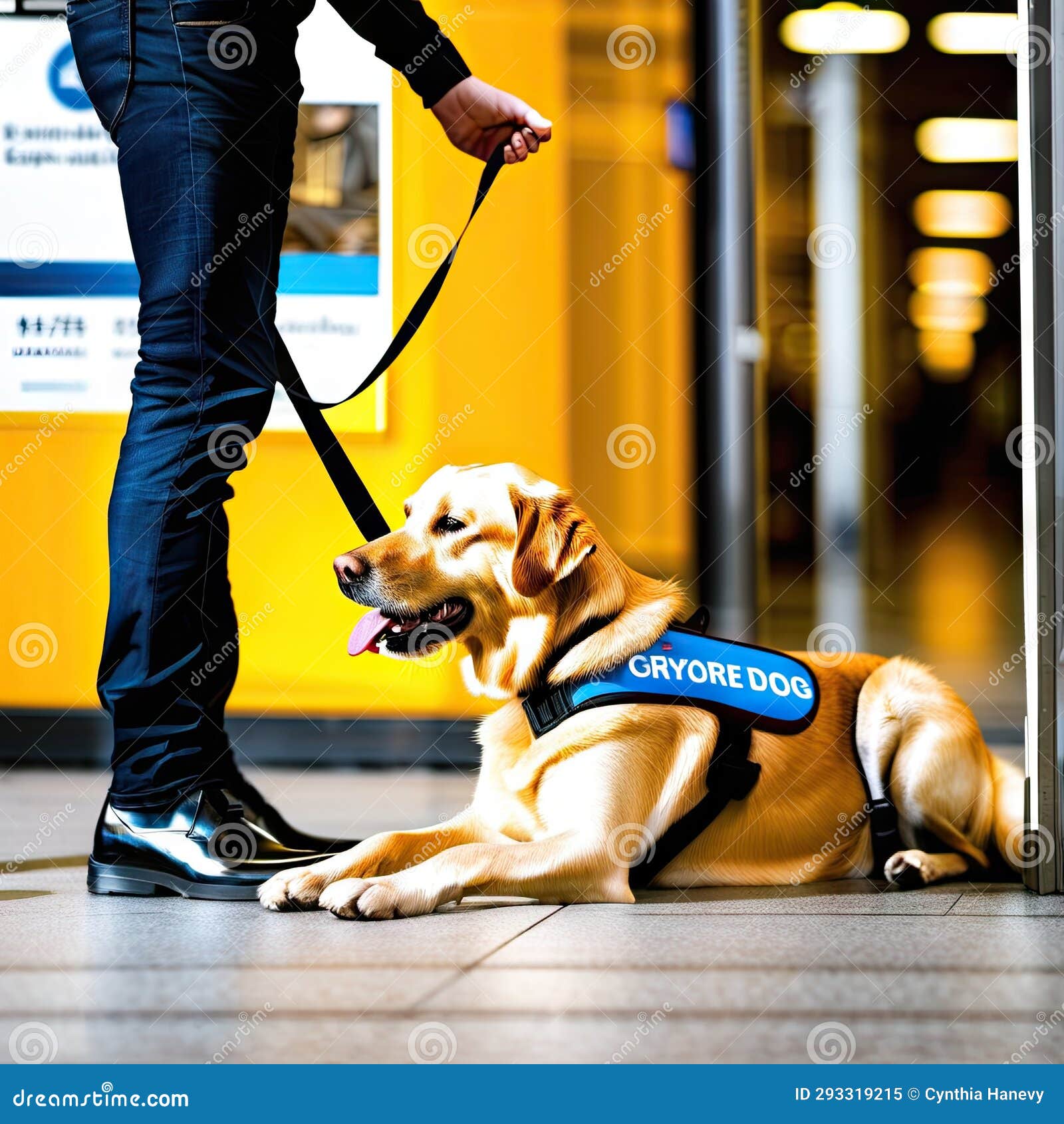 Seeing eye dog at work stock illustration. Illustration of helper ...