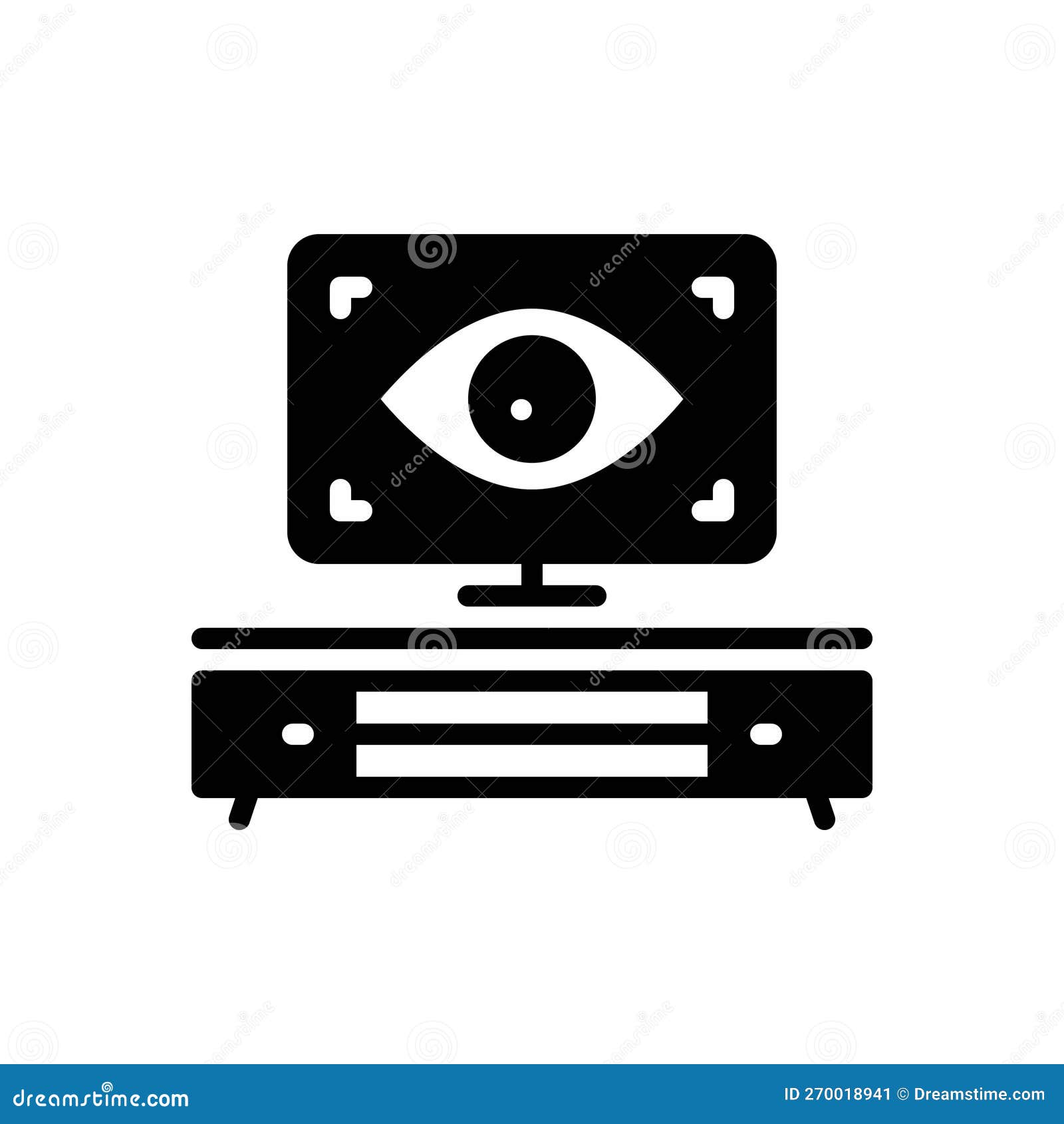 Black Solid Icon for Seeing, View and Monitor Stock Illustration ...