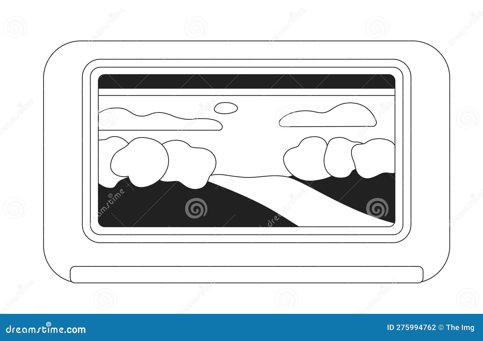 Seeing Outside View from Window Train Monochrome Flat Vector Object ...