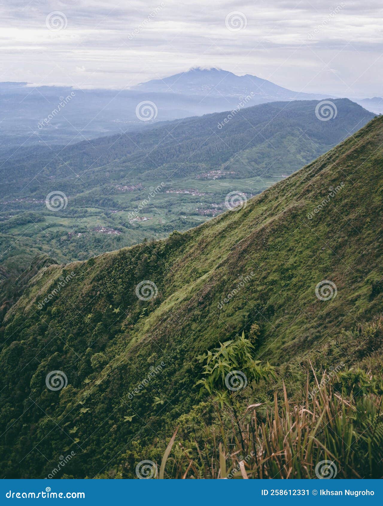 Seeing the View from the Top of the Mountain, this Mountain is in Indonesia, Central Java, To Be ...