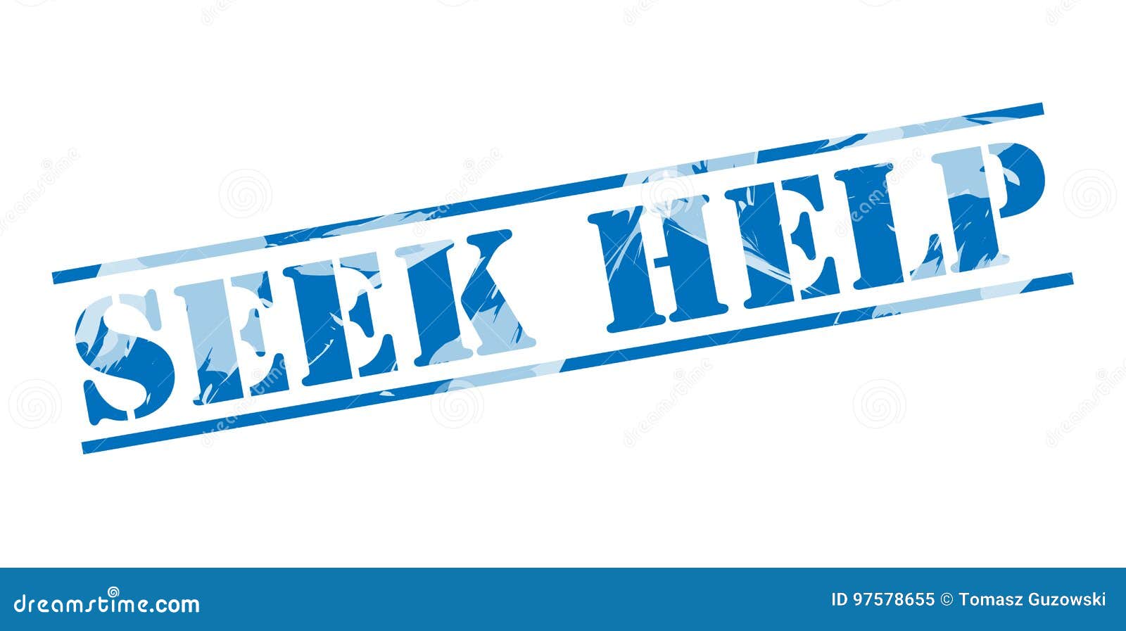 Seek help blue stamp stock illustration. Illustration of blue - 97578655