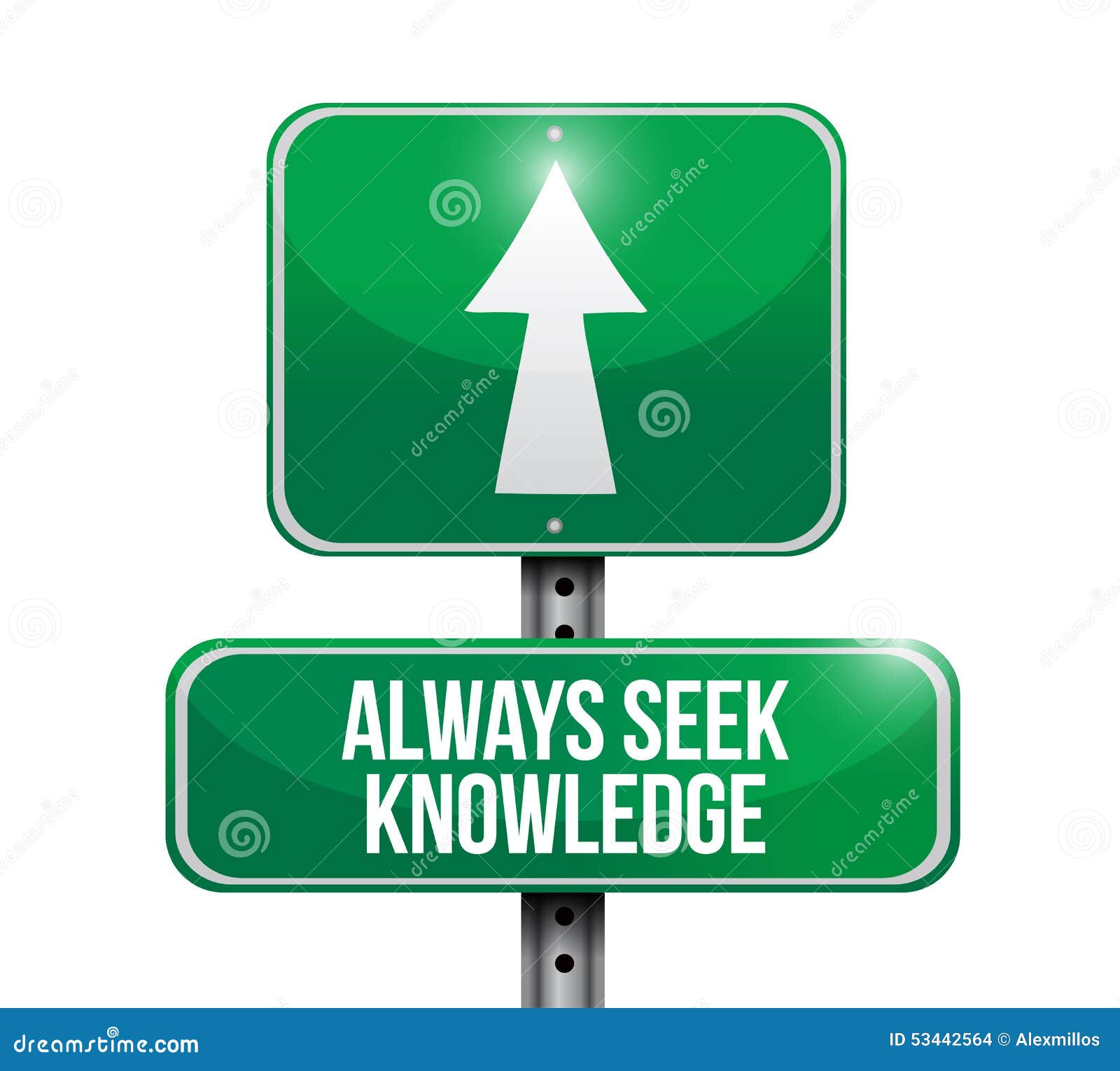 Always Seek Knowledge Road Sign Concept Stock Illustration ...