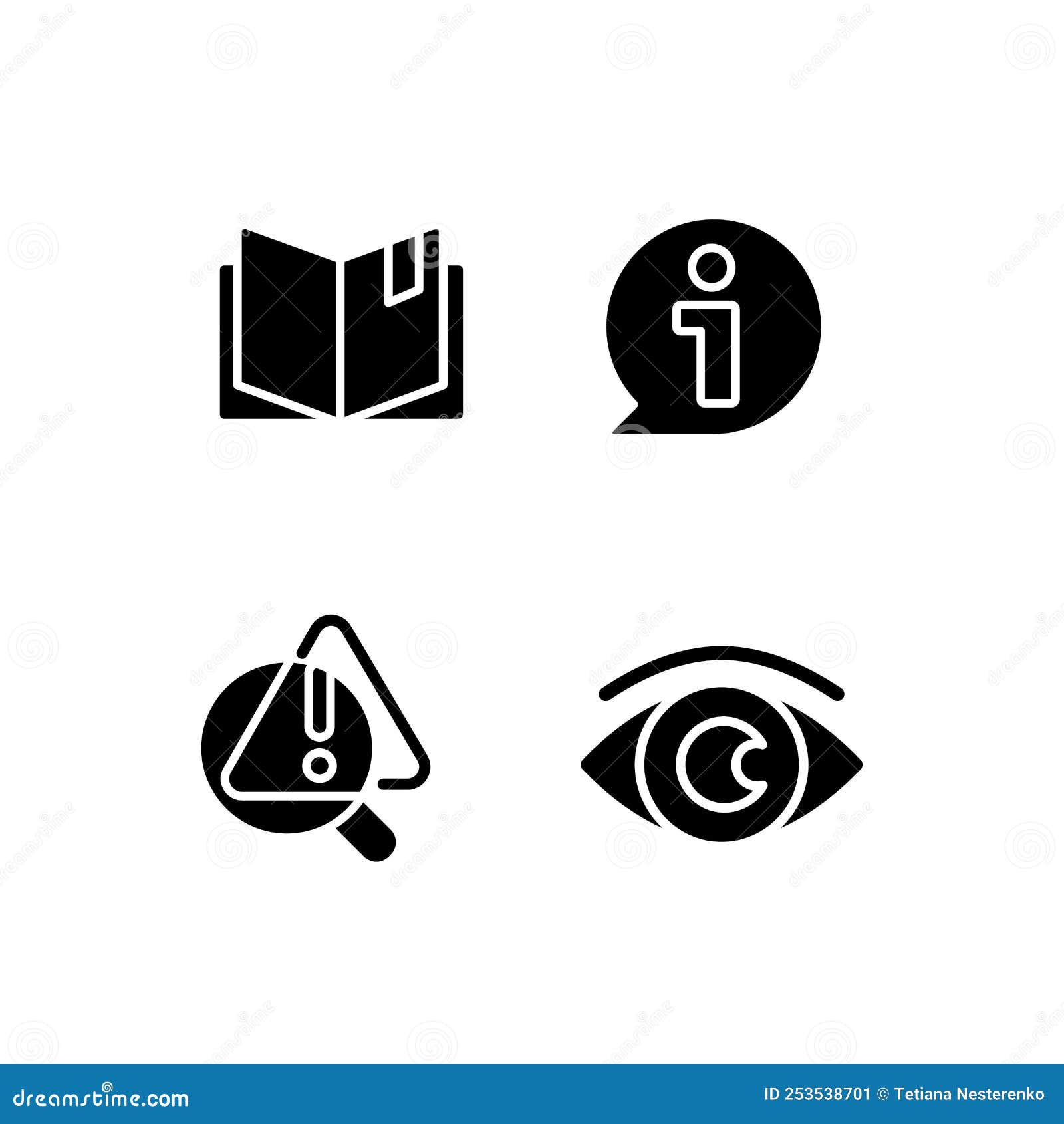 Seeking for Answers Black Glyph Icons Set on White Space Stock Vector ...