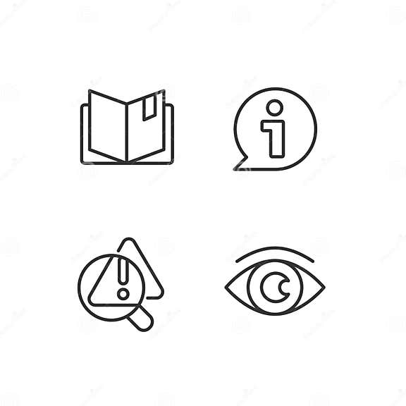 Seeking for Answers Pixel Perfect Linear Icons Set Stock Vector ...