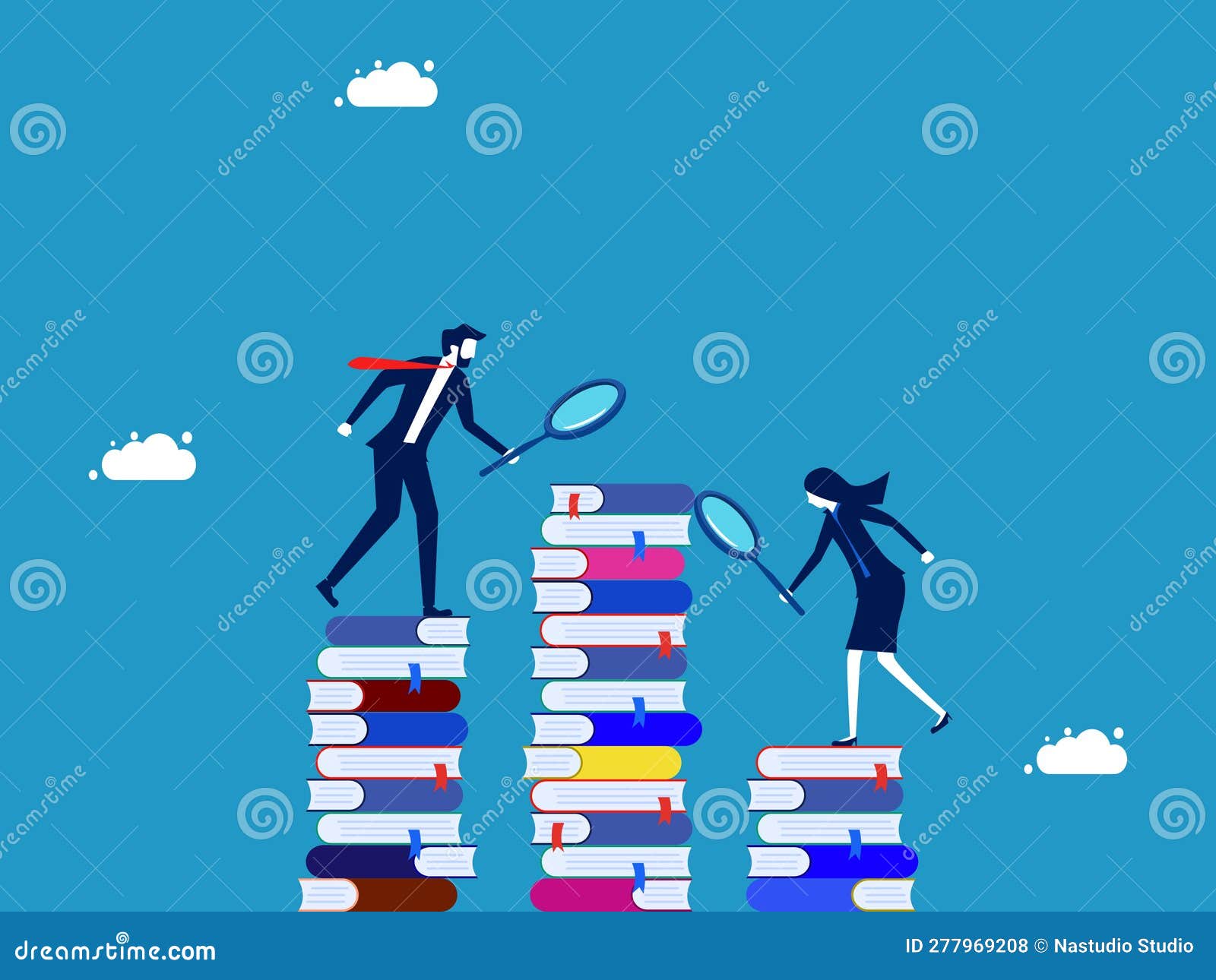 Seeking Knowledge and Gathering Information. Business Team Using ...