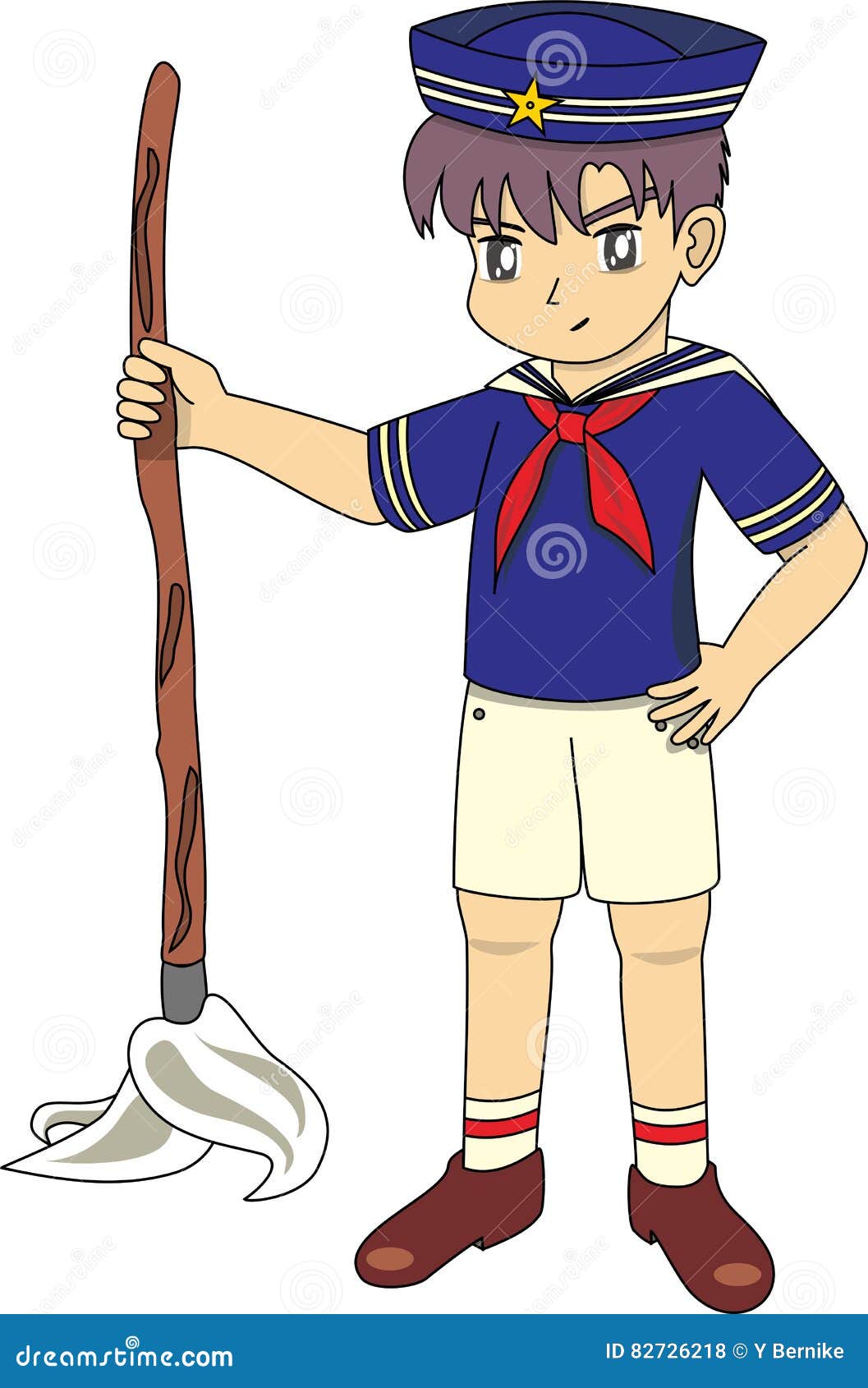 Seemannkindanimeart redaktionelles stockfoto. Illustration von anker ...