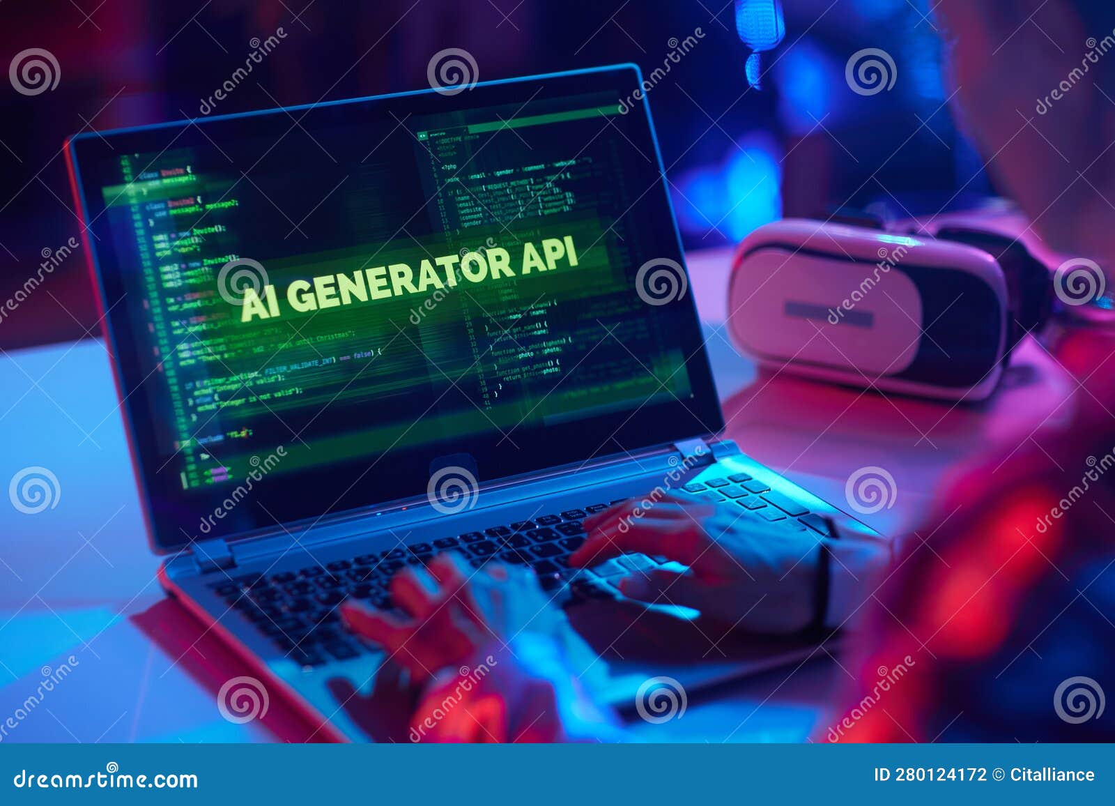 Seen from Behind Woman Coding Stock Photo - Image of screen, develop ...