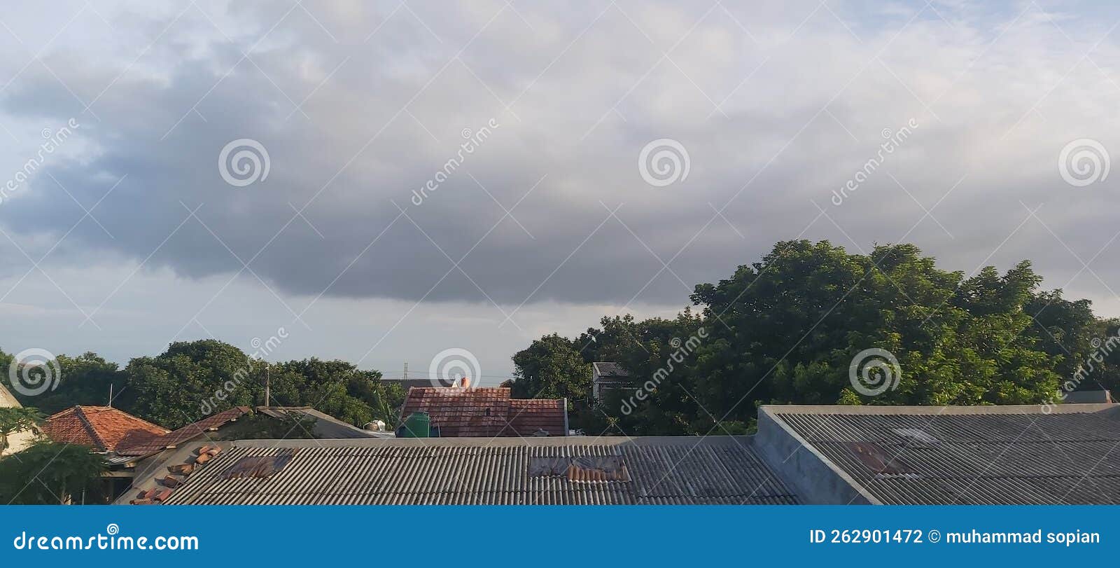 Seen in the Distance the Rain Clouds Form Horizontal Parallel Lines ...