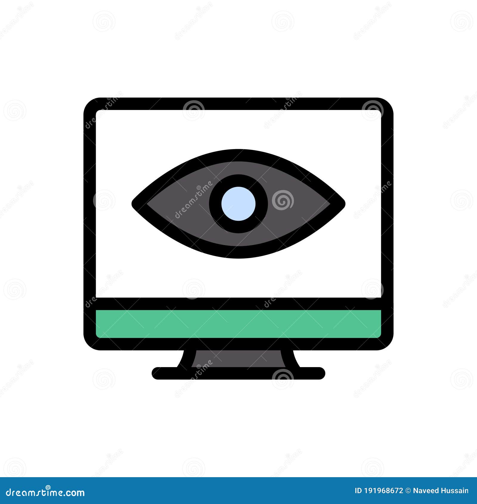 Seen flat color icon stock vector. Illustration of design - 191968672